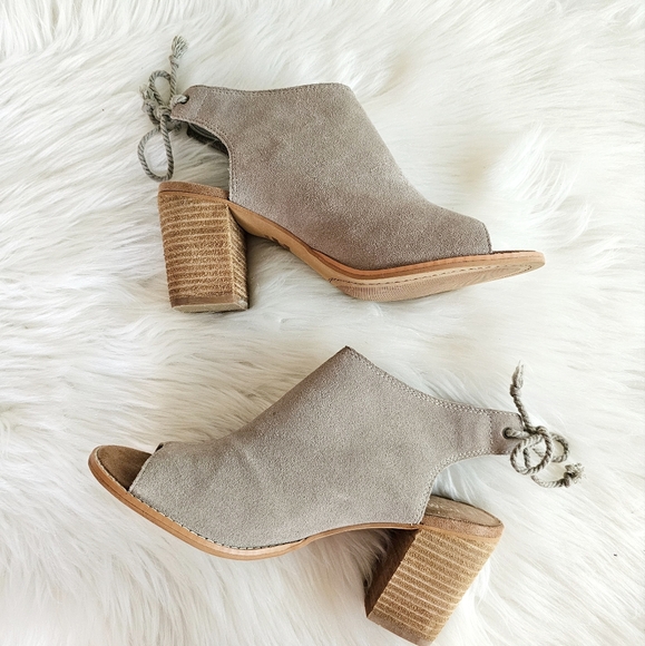 Toms | Shoes | Toms Womens Elba Suede Sandal Desert Tauple Peeptoe ...